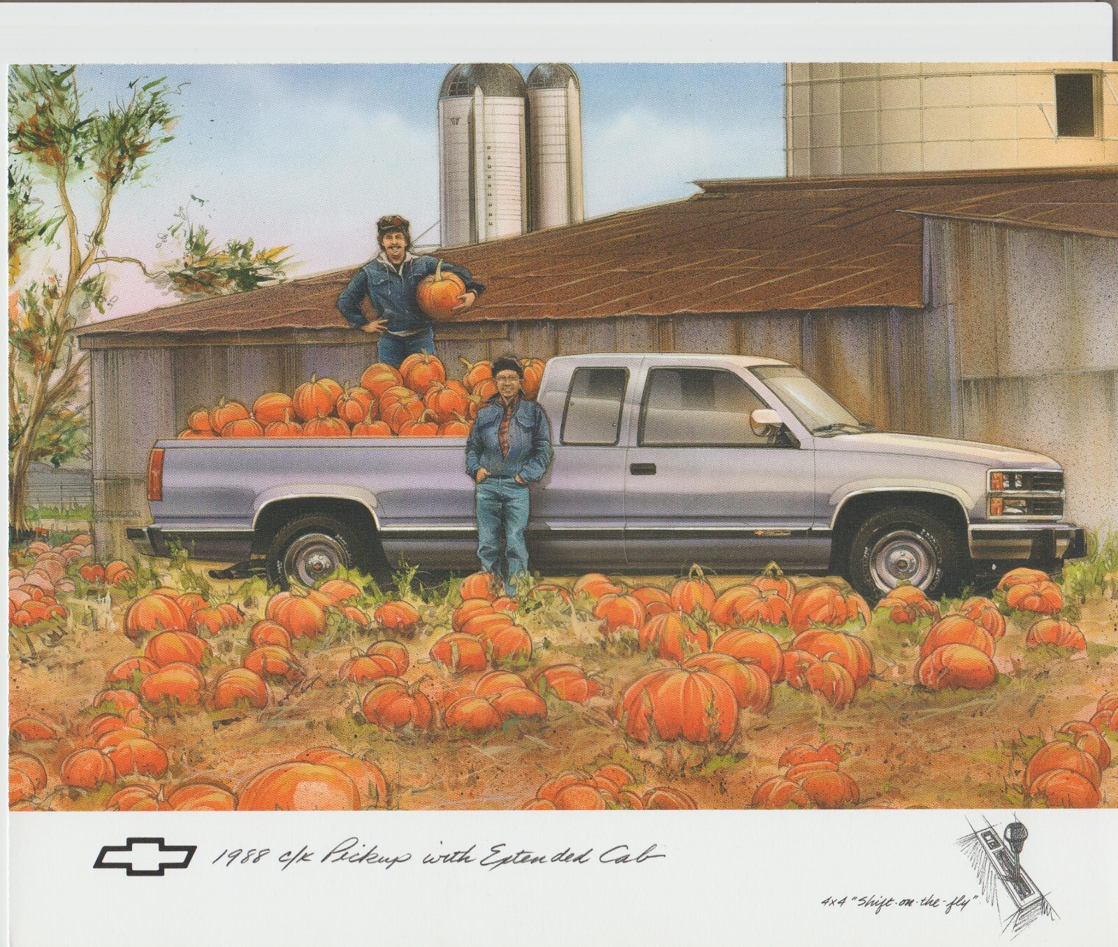 CHEVROLET PRINT AD 1988 PICKUP TRUCK 8" by 10" PROMO COLOR WITH INFO ON ...