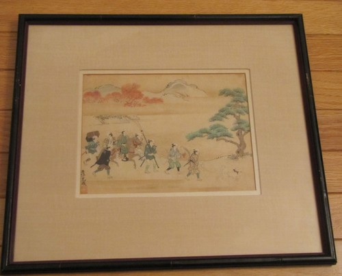 Vintage Framed Matted Japanese Print 1897 "A Hunting Scene" by ...