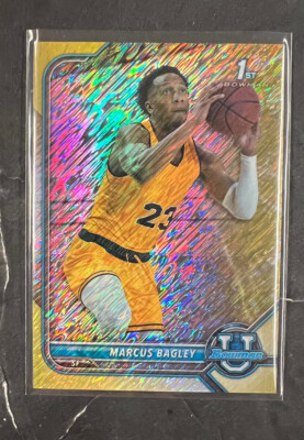 2021-22 Bowman University Gold Shimmer Refractor Marcus Bagley 1st ...