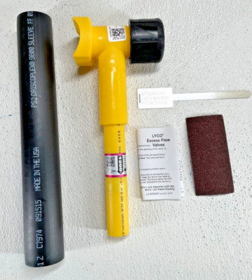 Molded MDPE Standard Gas Tapping Tee 2" x 3/4" IPS w/ LYCO Excess Flow ...