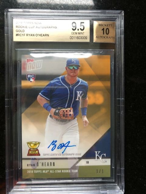 Ryan O'Hearn 2018 Topps Now Baseball RC on-card Auto 1/1 - ROYALS BGS 9 ...