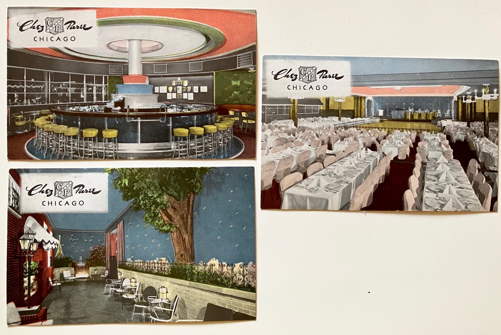 3 Vintage Color Postcards Chez Paree French Restaurant Club Chicago | eBay