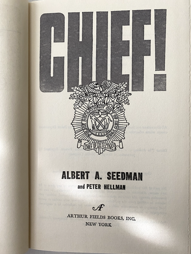 CHIEF! By Albert A Seedman & Peter Hellman *Good Condition* | eBay