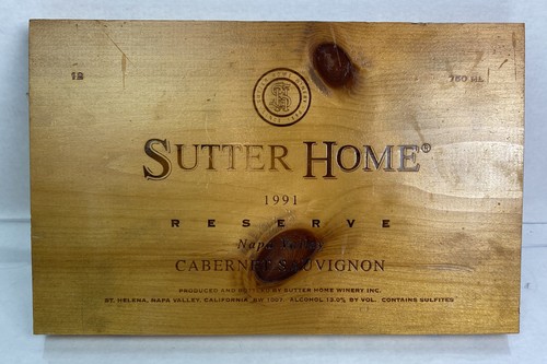 Sutter Home 1991 Reserve Napa Valley Cabernet Sauvignon Timber Sign In ...