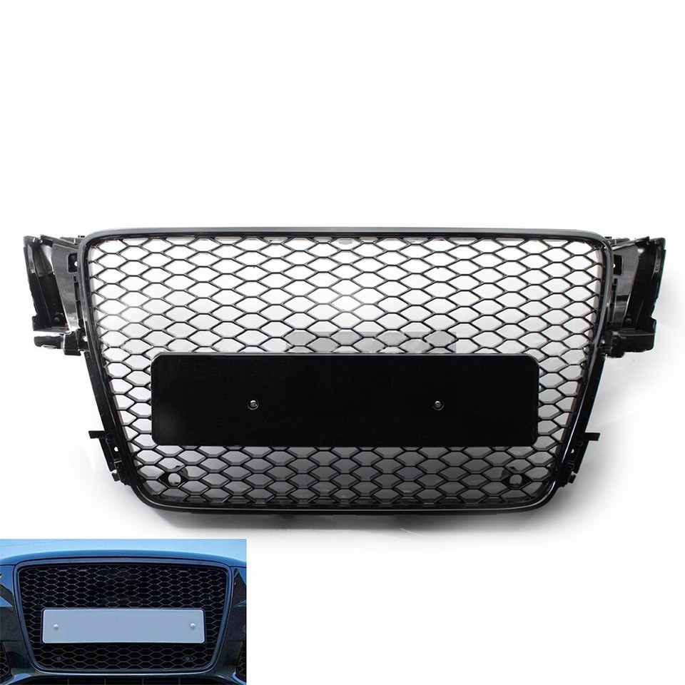 Gloss Black Honeycomb Radiator Bumper Grill for Audi A5 S5 8T 2007-2011 ...