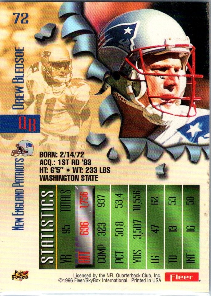 1996 Fleer Metal #72 Drew Bledsoe | eBay