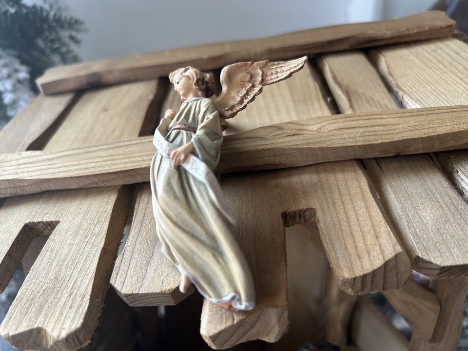1990 ANRI Nativity Set 18 Figurines Stable & Trees Incl. Perfect ...