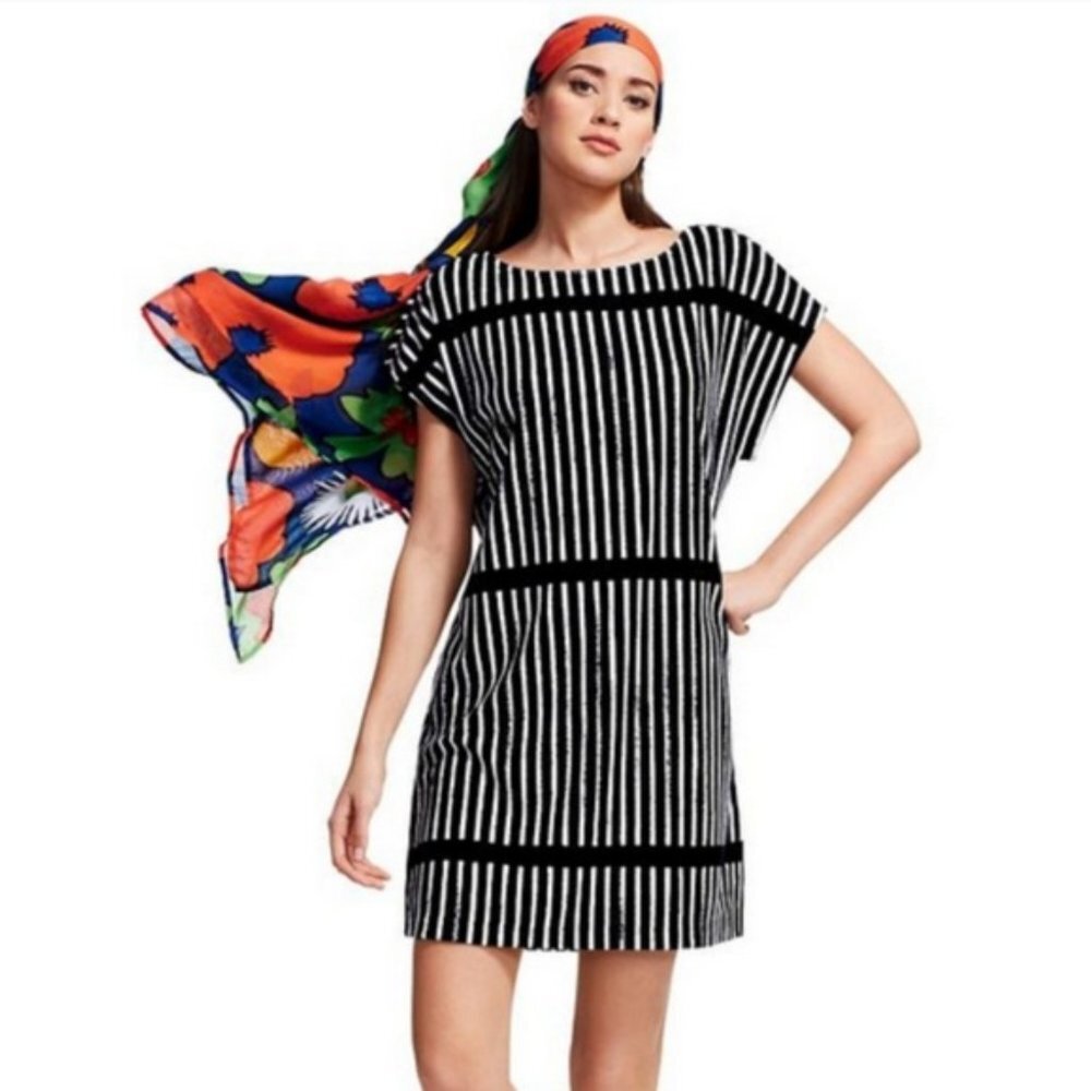 Black Marimekko for Target Striped Beach Coverup Dres… - Gem