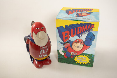 Budweiser Budman Beer Stein (UB2/JSF6) Bud Man 1989 w/Box Genuine 8 ...