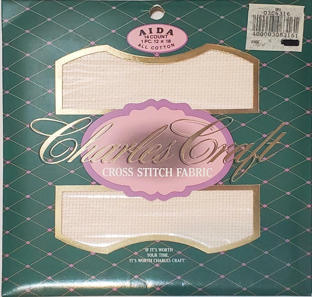 CHARLES CRAFT Cross Stitch 14 Count Aida Fabric Choice of Colors Sizes ...