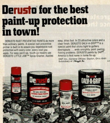 1974 Vintage Print Ad Derusto Rust Preventive Paints Little Job Spray ...