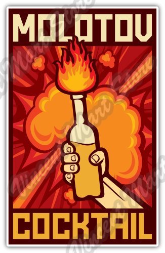 Molotov Cocktail Bomb Propaganda Violence Car Bumper Vinyl Sticker ...
