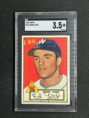 EDDIE YOST 1952 Topps Baseball Graded SGC 3.5 VG+ #123 Card | eBay
