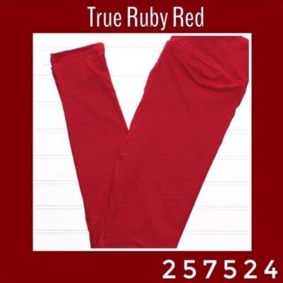 Lularoe Leggings True Ruby Red Solid NWOT Fall One Size OS | eBay