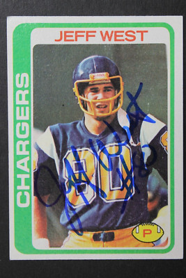 Jeff West San Diego Chargers Autographed 1978 Topps #88 Signed Card ...