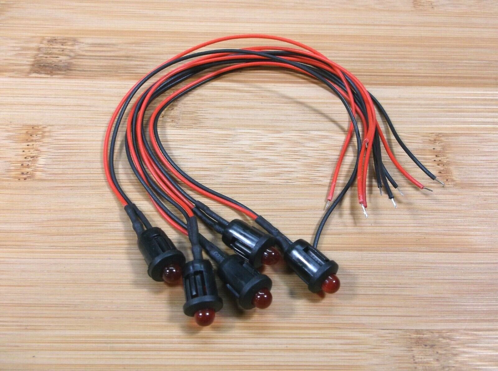 5 Super Bright BBT Marine Grade 12 volt Red LED 3/8" Snap-In Indicator ...