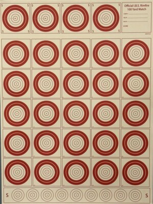 (100 PACK) Official IBS 100 Yard RF Target Printed in Red, 18" x24 ...