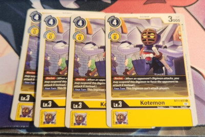 x4 Playset Digimon Dimensional Phase KOTEMON BT11-037 Yellow Common | eBay
