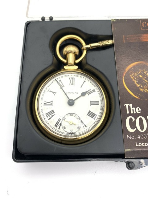 Vintage Westclox The Conductor Railroad Pocket Watch & Chain Mechanical ...