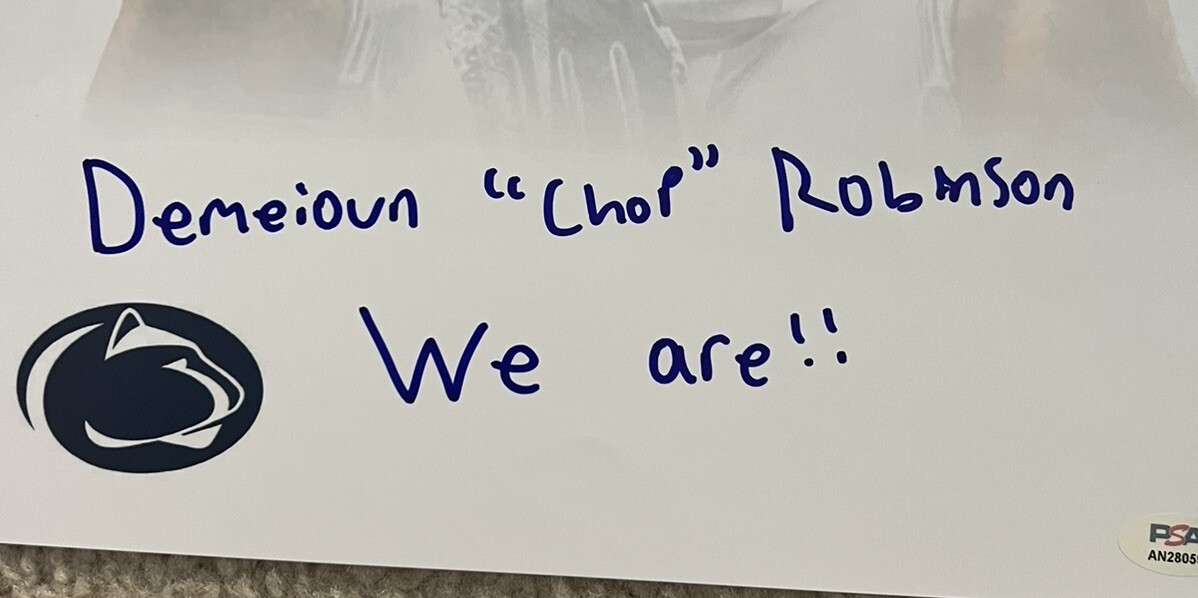 Chop Robinson Autographed Photo 11x14 Penn State Nittany Lions Signed ...