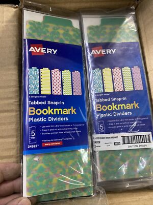 5 -Avery Snap-in 5 Tabs Bookmark Plastic Divider 5.5 x 8.5 Mini Binder ...
