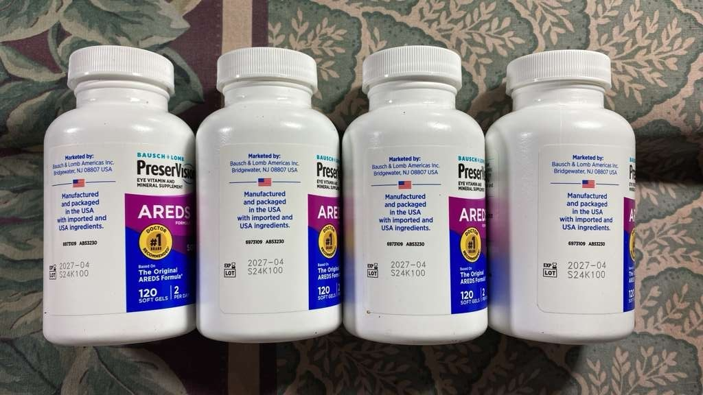 4 X PreserVision Areds 120 Soft Gels Per Bottle 480 Soft Gels Total Exp ...