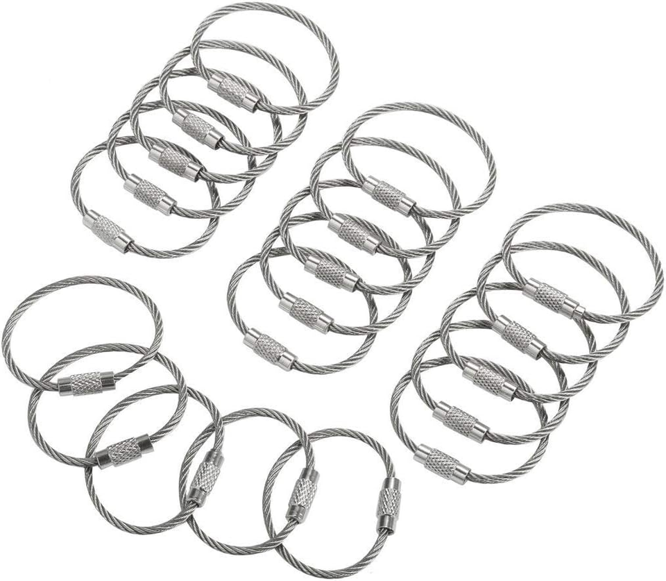 Stainless Steel Wire Keychains 2Mm Cable Key Rings Luggage Loops Tag ...