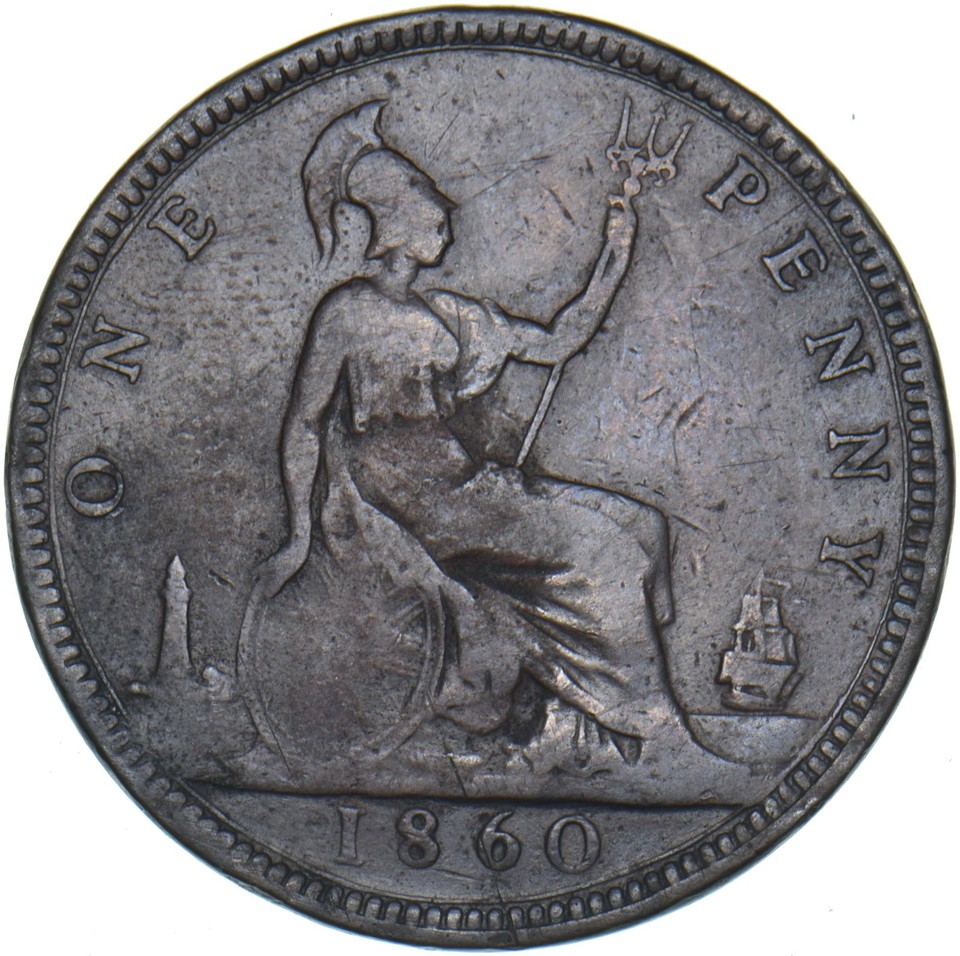 1860 Penny (F17 6+D R13) - Victoria British Bronze Coin | eBay UK