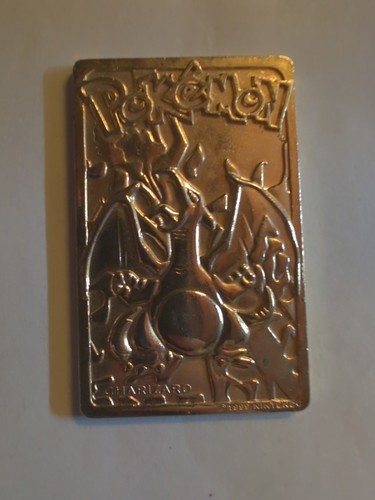 Gold Plated Metal Charizard Ingraved Card | eBay