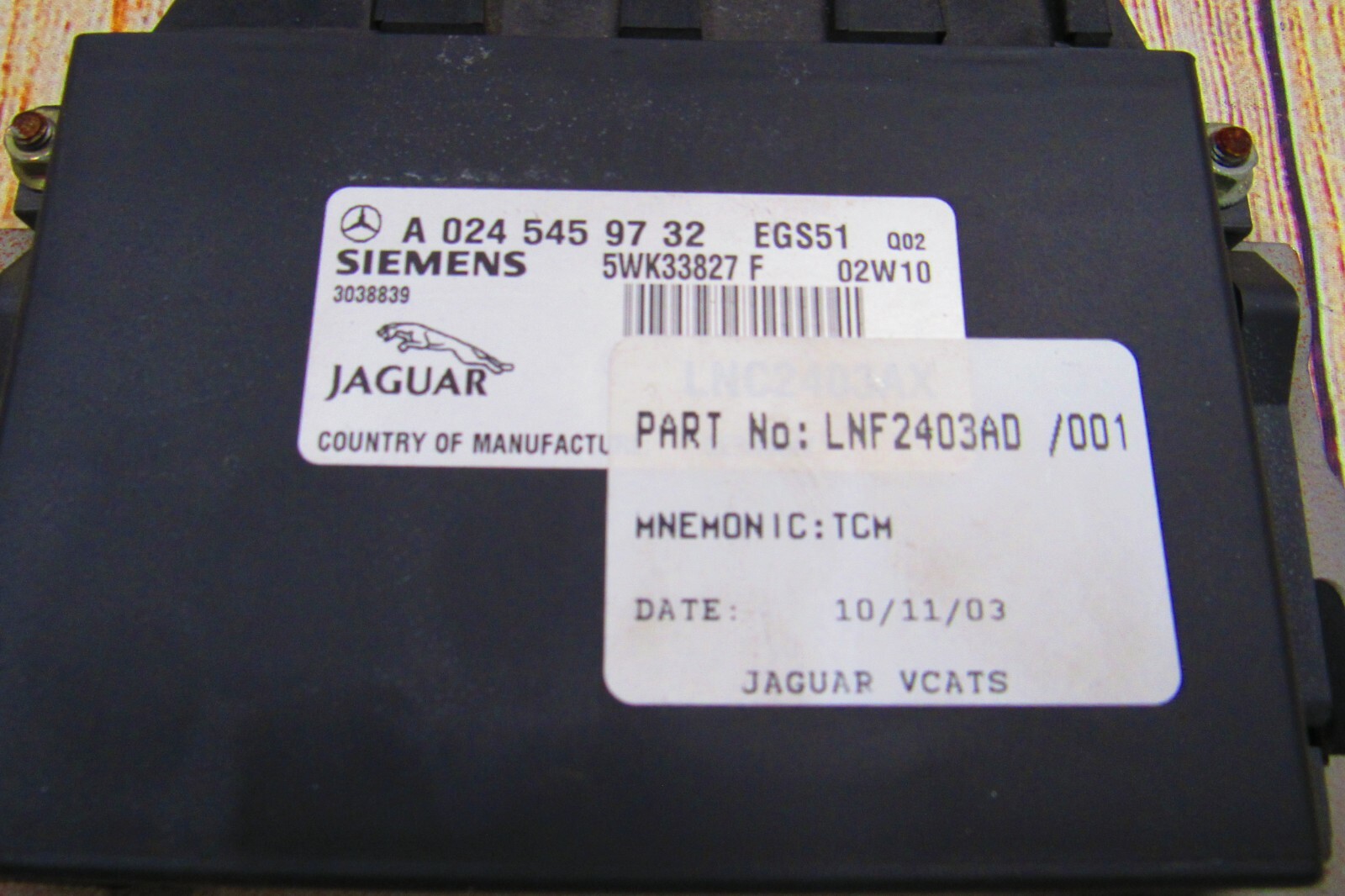 2000-03 Jaguar XJR Supercharged TCU TCM Transmission Control Module OEM ...