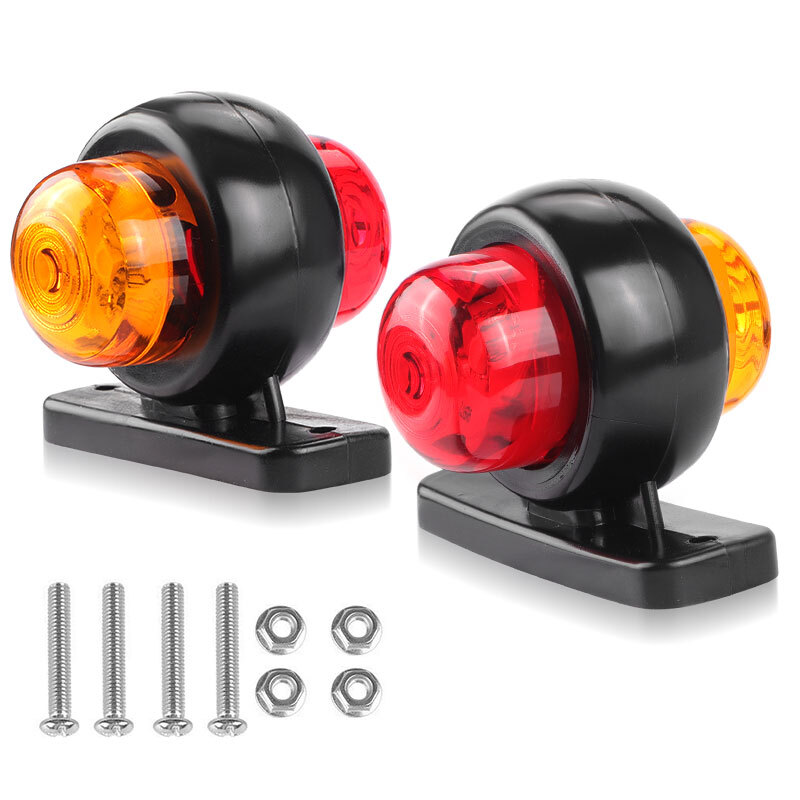 4X Double Face Red/Amber LED Side Marker Light Fender Turn Signals ...