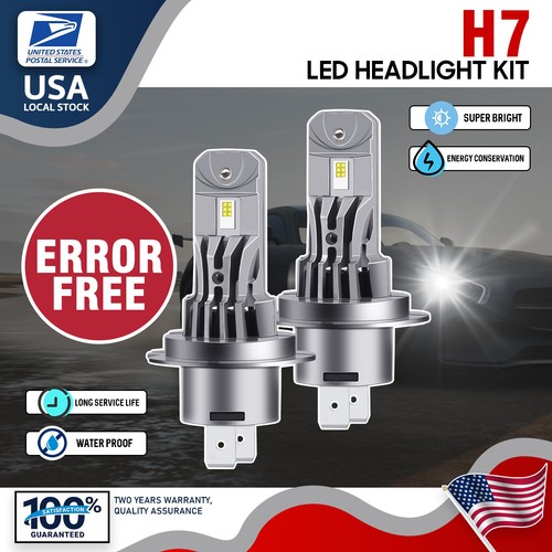 Super Bright H7 LED Headlight Kit Bulb High Low Beam White 15000lm/per ...