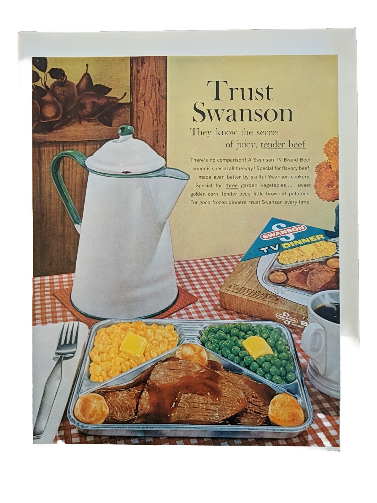 1960 Swanson TV Dinner Microwave Food Print Ad, Roast Beef | eBay