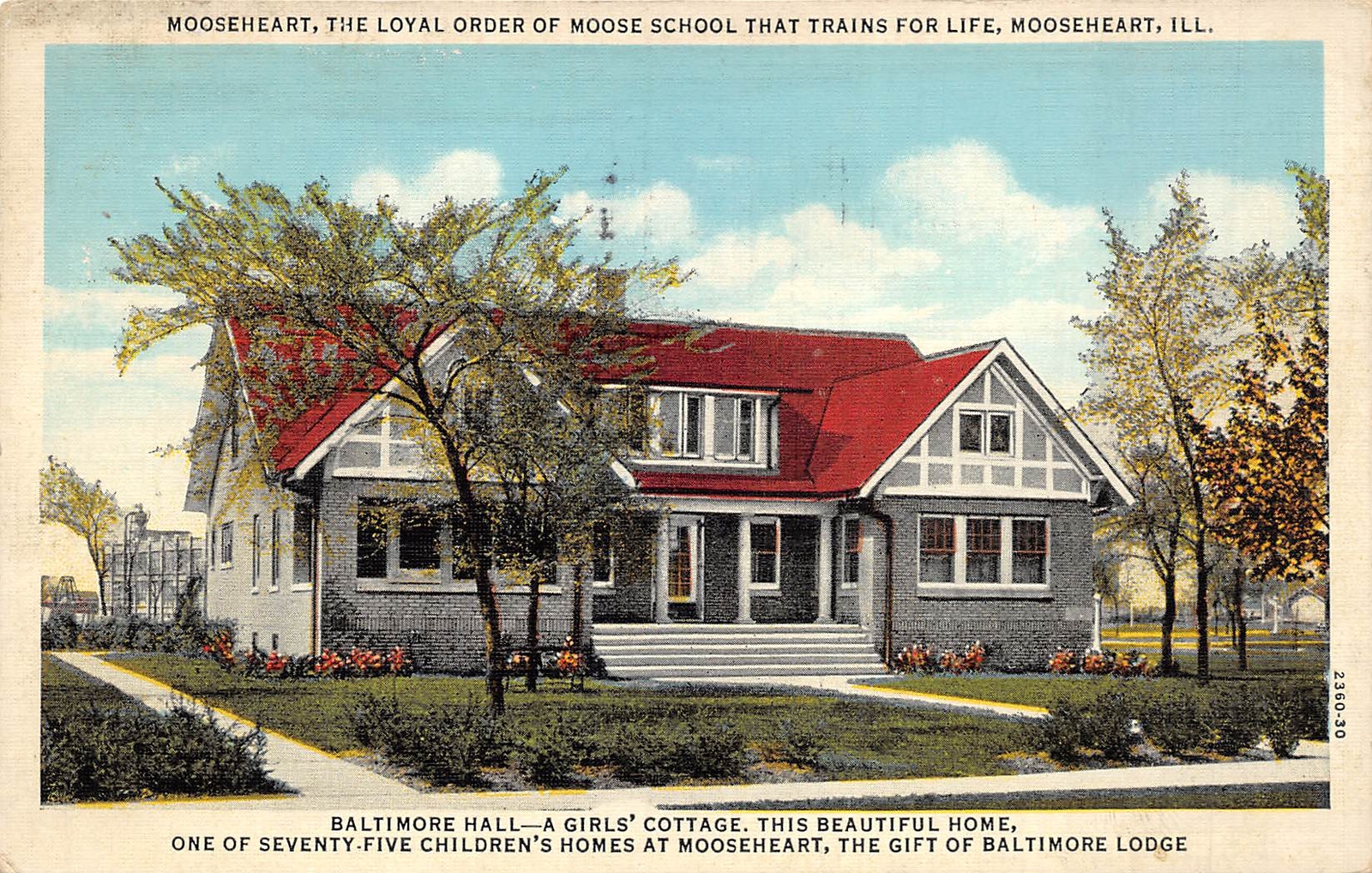 Mooseheart Illinois 1939 Postcard Baltimore Hall Girls Cottage | eBay