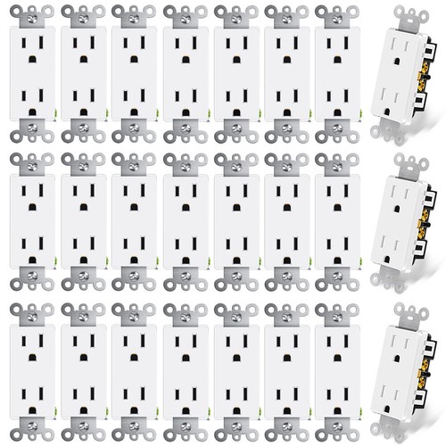 Electrical Wall Receptacle 2-Pole 15A 3-Wire Self-Grounding Tamper ...