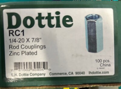Dottie RC-1 RC1 Allthread Rod Coupling 1/4-Inch by 7/8-Inch (Box of 100 ...