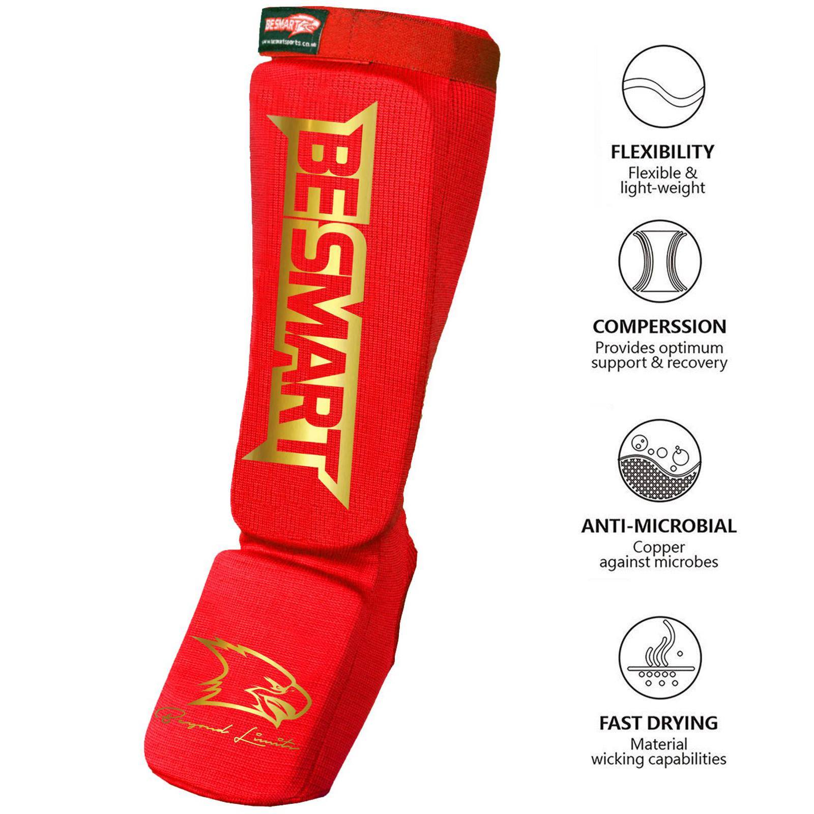 BS Shin Instep Pads MMA Leg Foot Guards Muay Thai Kick Boxing Guard ...