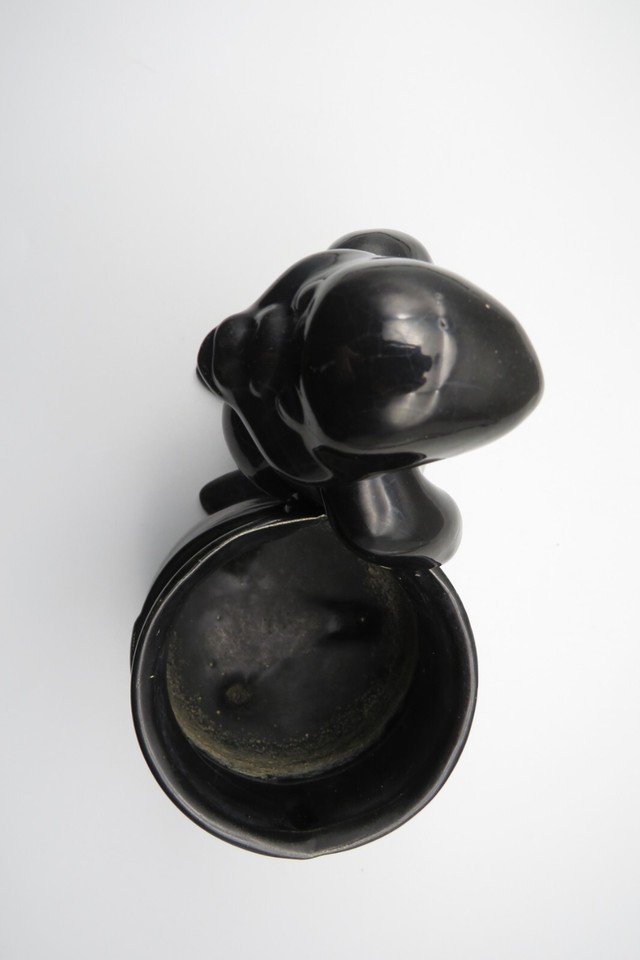 Vintage Black Glaze Canibal/Tribal figural Planter with Cauldron ...