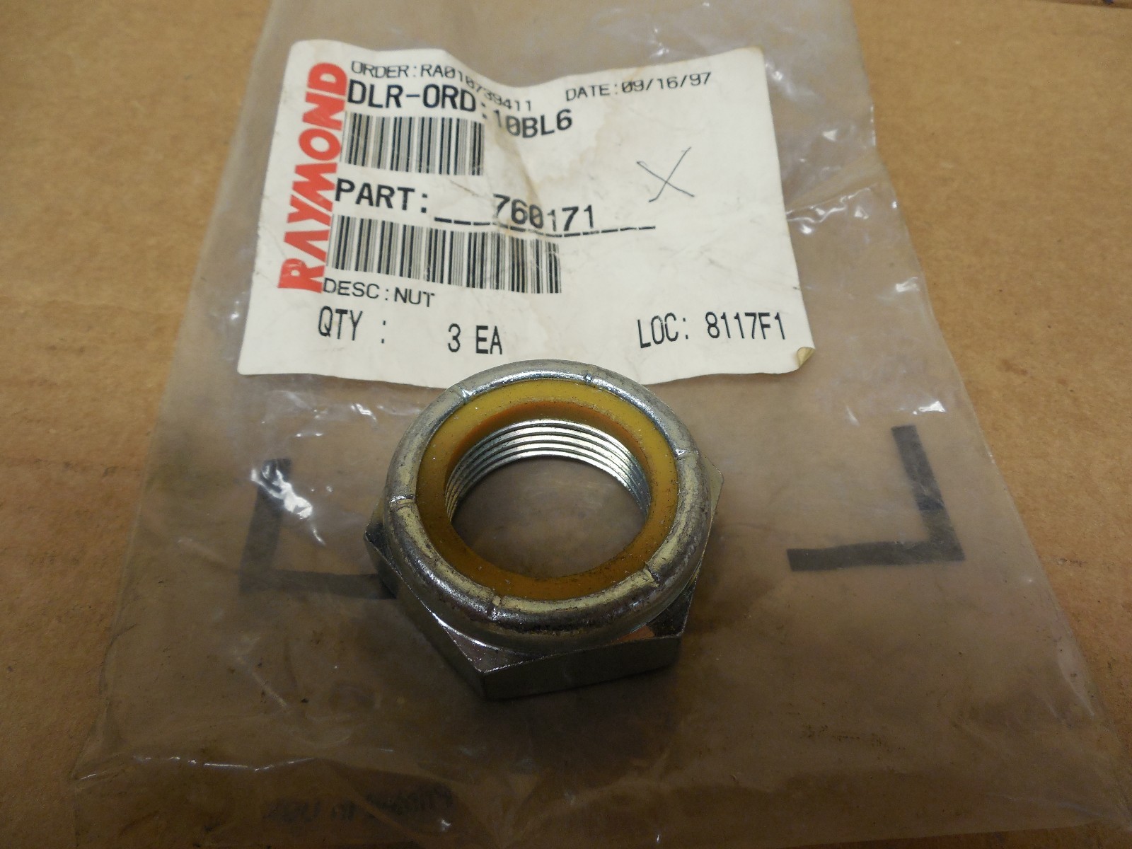 NEW RAYMOND 760171 LOCK NUT 4D CASTER AXLE 760-171 | eBay