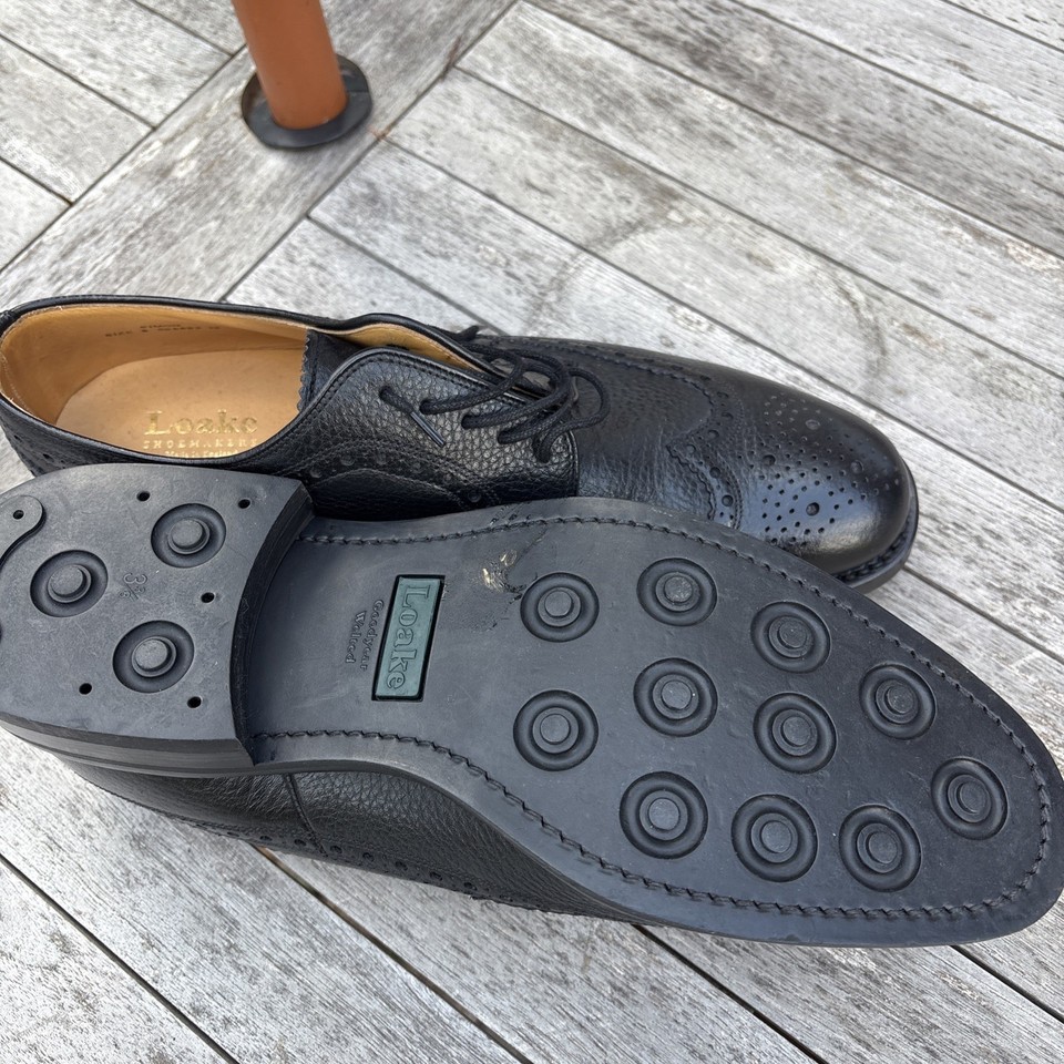 Loake Simon black Leather Oxford Brogues Dress Formal Shoes Size Uk 9 ...