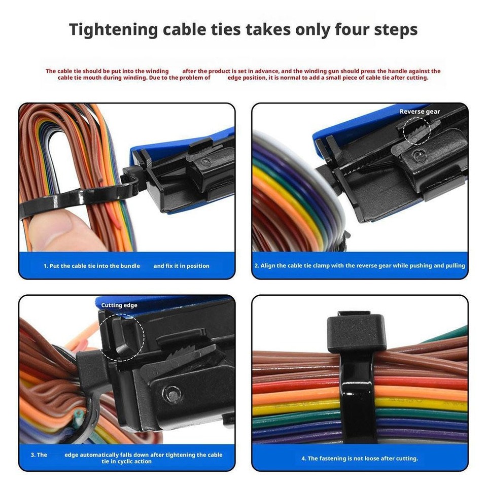 Nylon Wrap/Cable Zip Tie Strap Cutting Hand Tool Gun/Cutter Tension ...