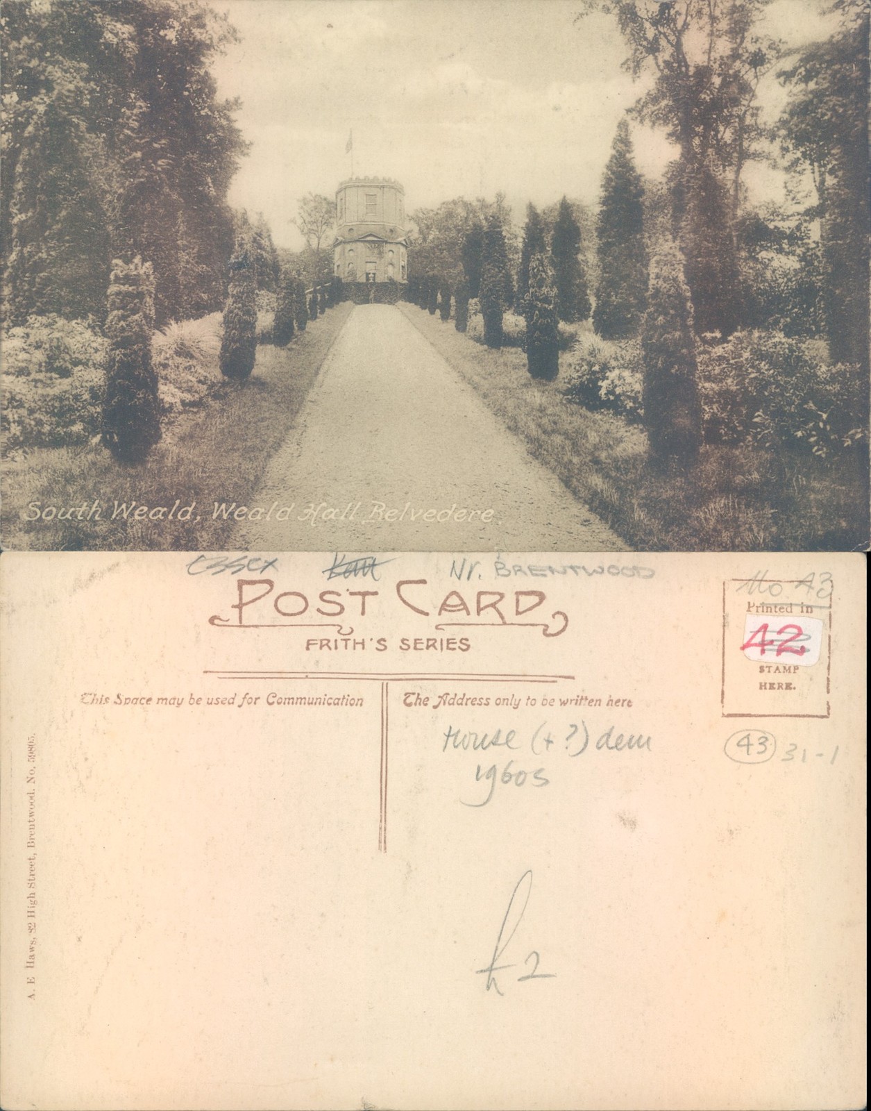 Weald Hall Belvedere Brentwood AE Illife Landscapes Architecture | eBay UK