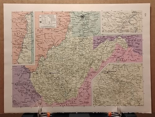 Old Vintage WEST VIRGINIA Atlas Map 1961 MSM Life Pictorial Atlas of ...