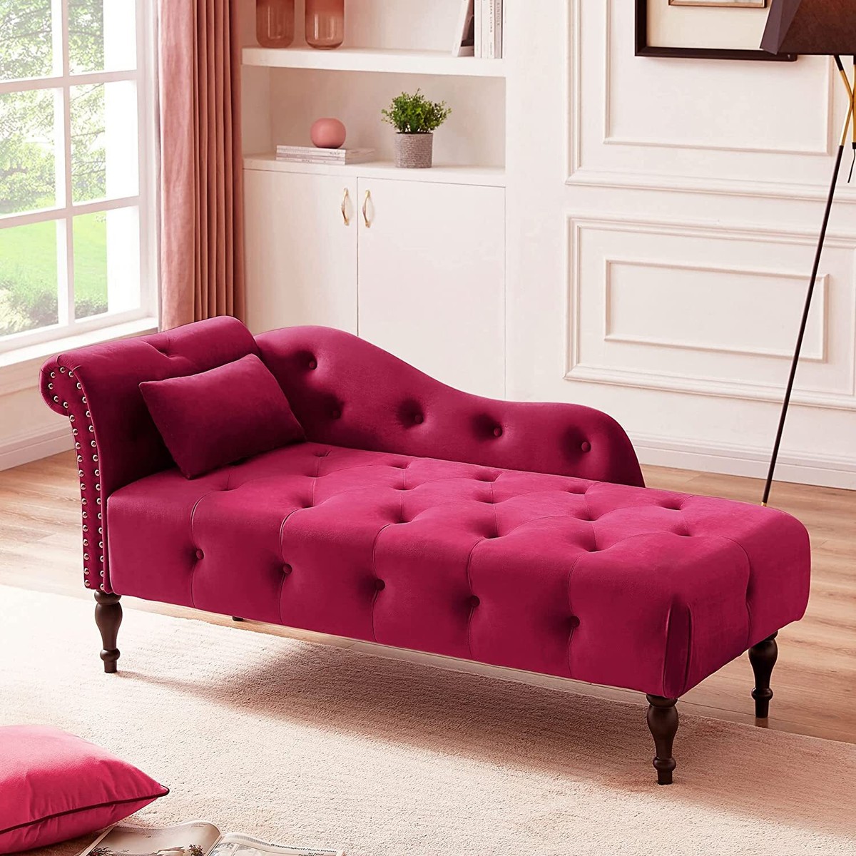 Red Sofa Bed With Chaise Lounge | Baci Living Room