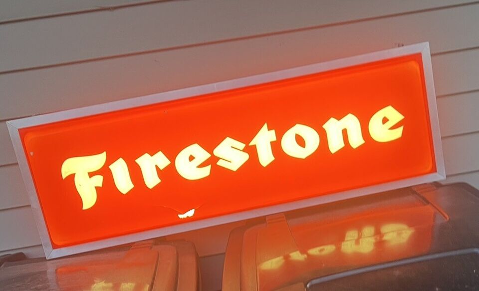 FIRESTONE Tires 3’ X 1’ Double Sided Dealer Sign Lighted | eBay