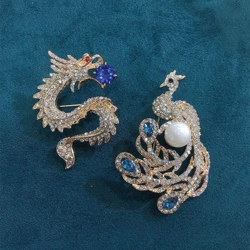 Classical Vintage Phoenix Dragon Brooch Corsage Pin for Women Suit ...