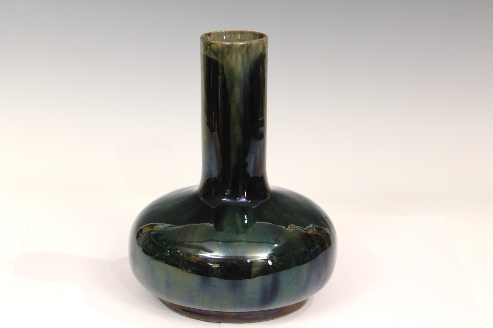 Wannopee Pottery Antique Vase Arts & Crafts Signed Mark Bottle Flambe 9 ...