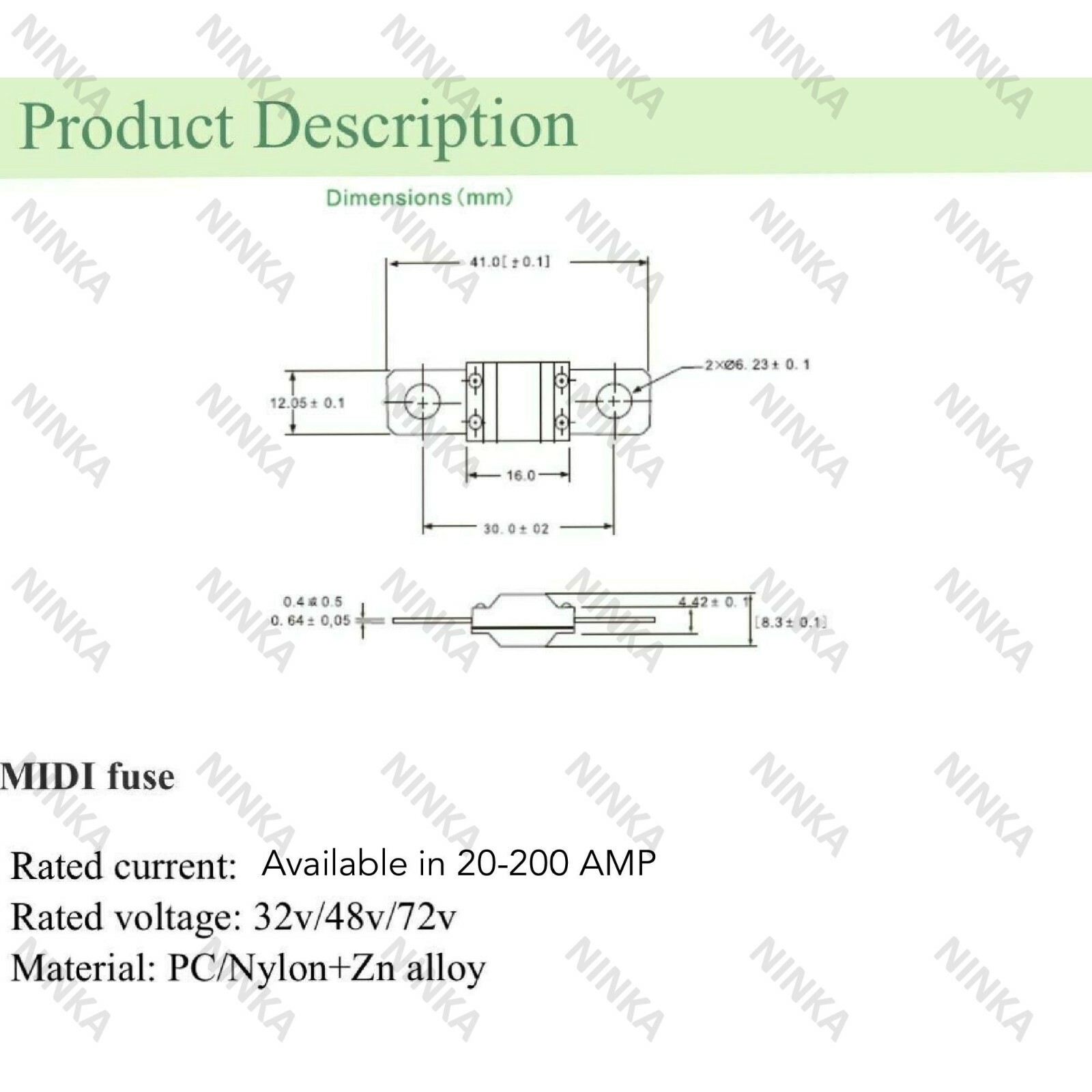 3 x 20 AMP Midi Fuses 20A for Dual Battery ANS Fuse Holder Solar ...