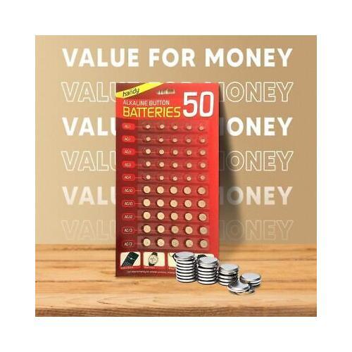 50 X ASSORTED Watch Cell Batteries AG1 AG3 AG4 AG10 AG12 AG13 for Toys ...