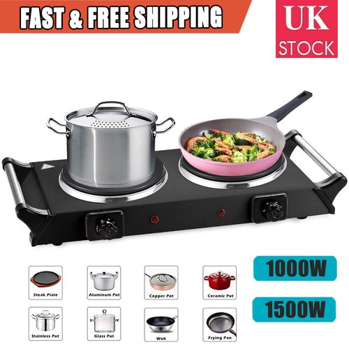 Hot Plate Electric Cooker Double Single Portable Table Top Hob 1000W ...